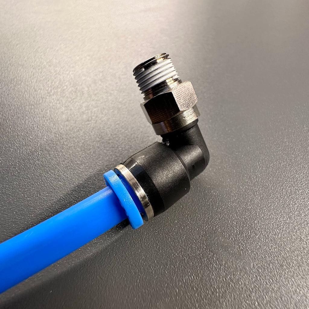 90° Push In Pneumatic BSP Fittings - Air, Water, Gas & Vacuum