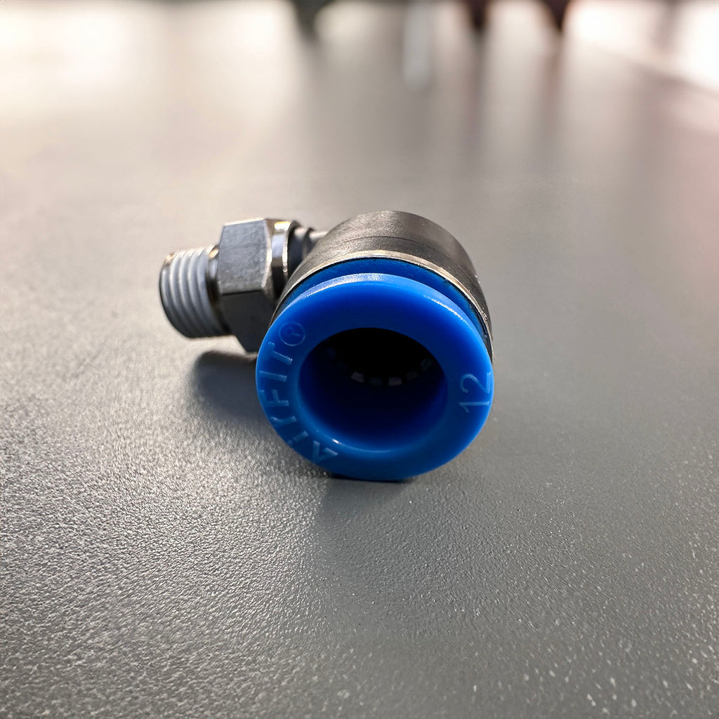 90° Push In Pneumatic BSP Fittings - Air, Water, Gas & Vacuum